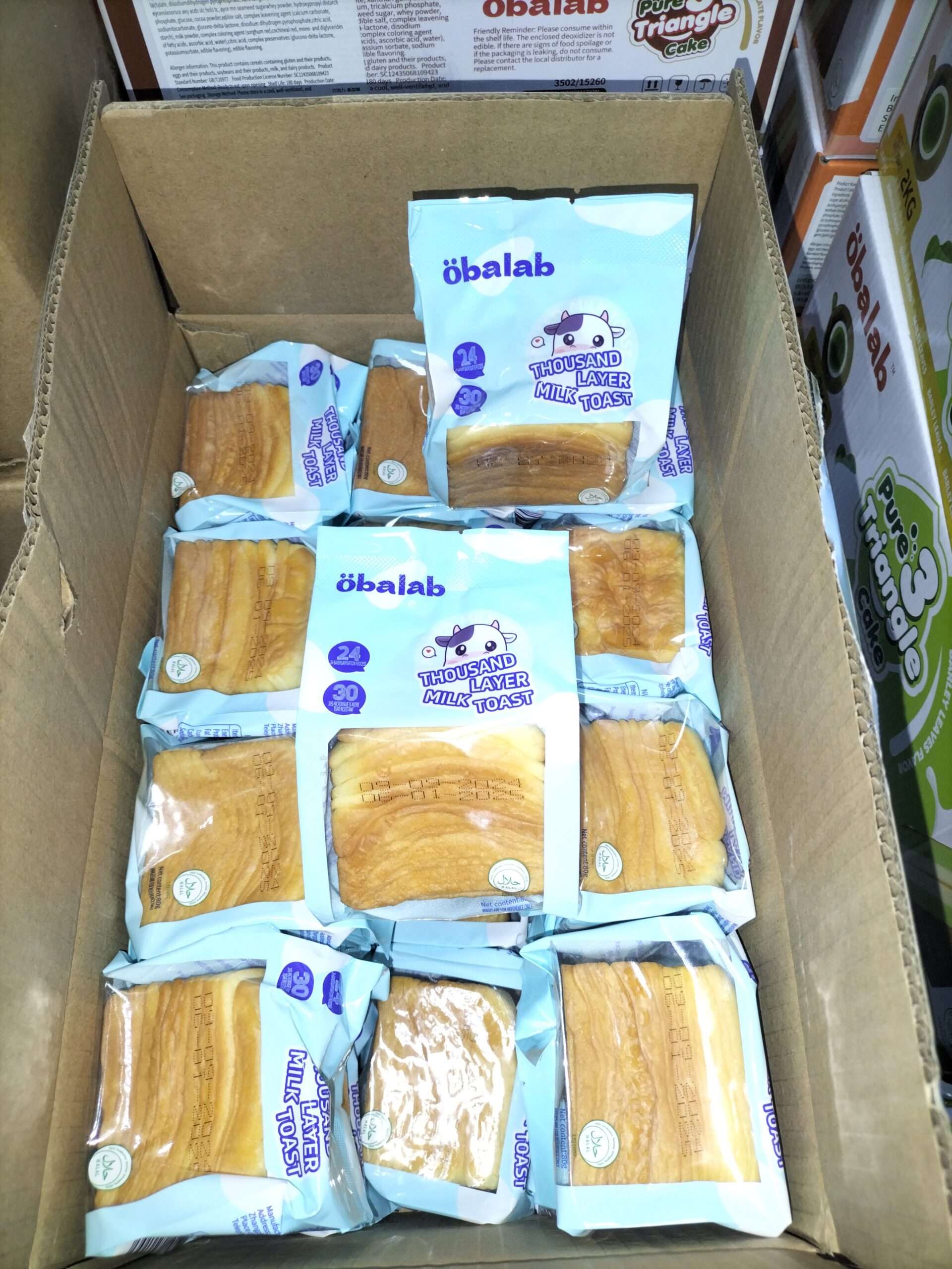 [ 80g x 24pkt ] Obalab Thousand Layer Milk Toast [ Halal ] | Teck Leong ...