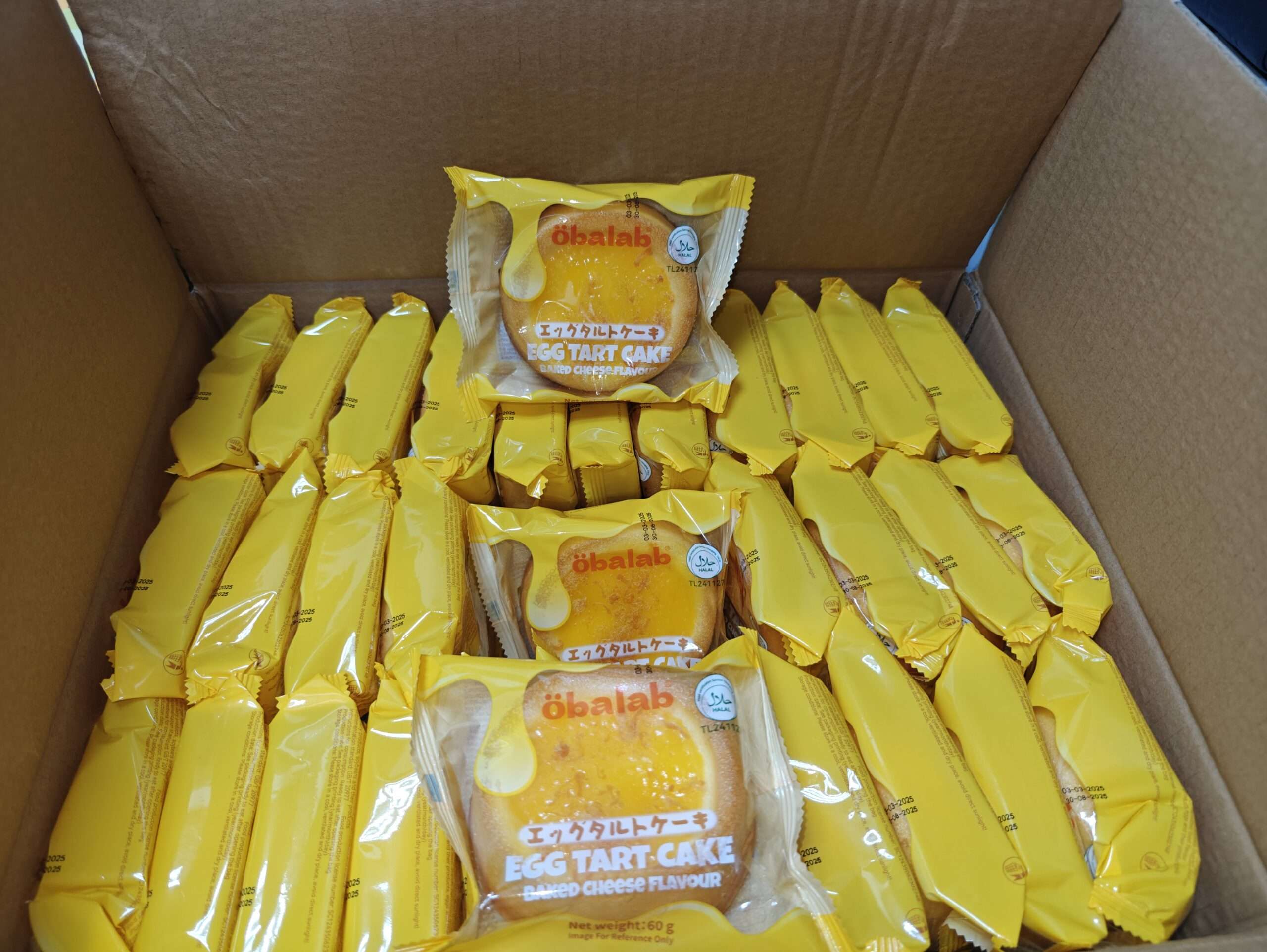 [ 60g x 33pkt ] Obalab Egg Tart Cake [ Halal ] Baked Cheese | Teck ...