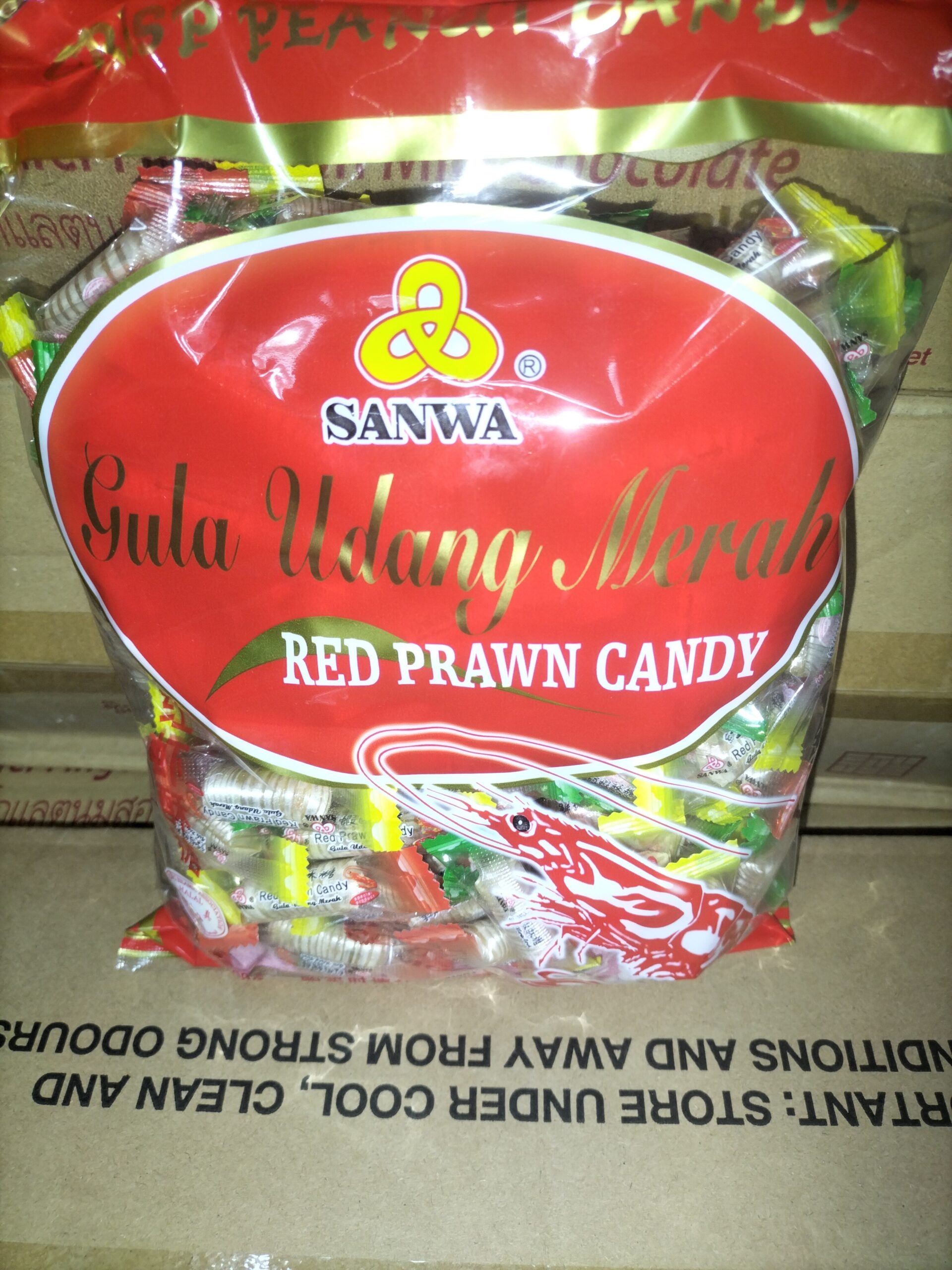 [ 700g ] Red Prawn Candy ( Peanut Fillings ) | Teck Leong Pte Ltd