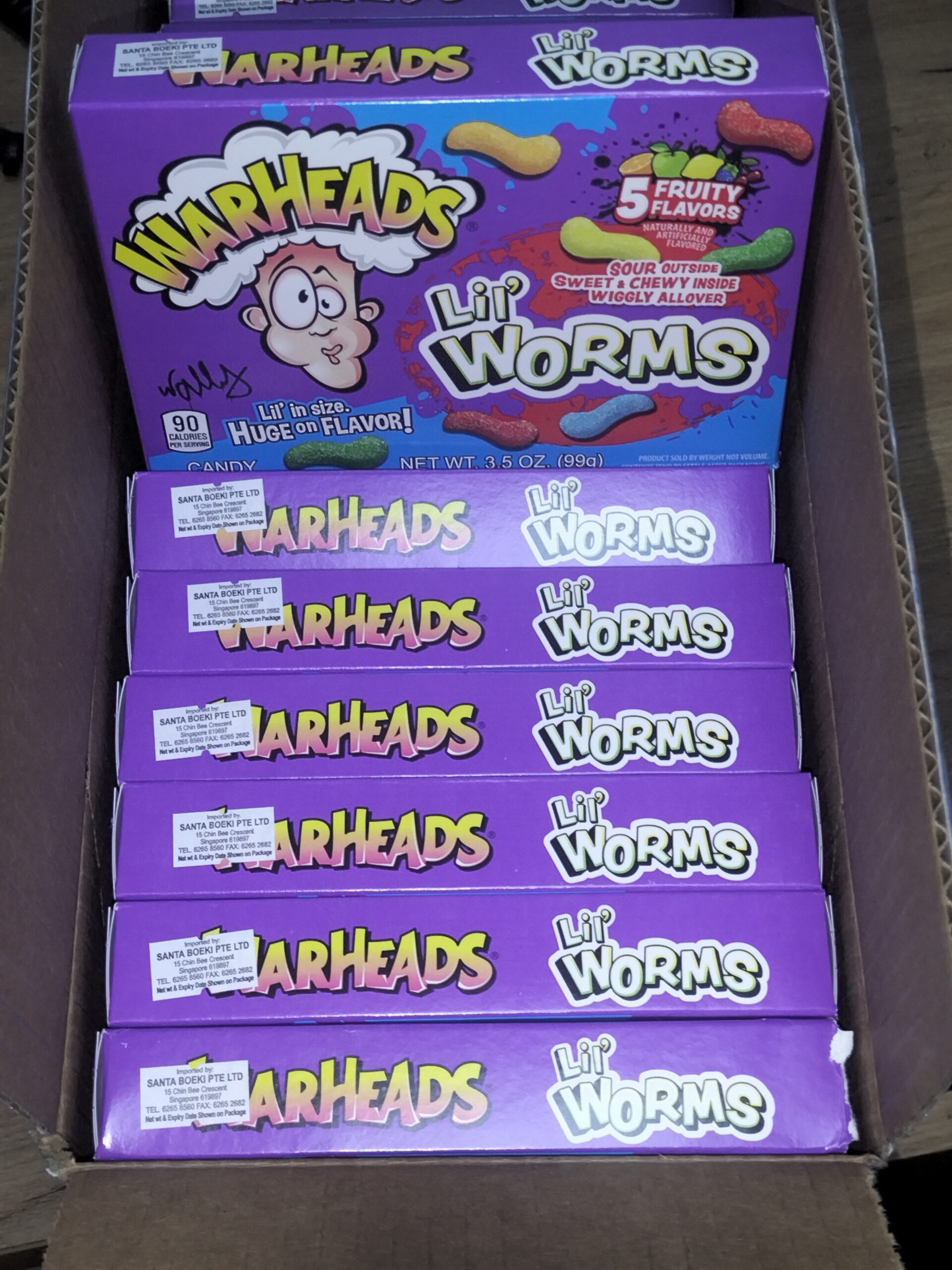 [ 99g x 12boxes ] Warheads Sour Lil’ Worm | Teck Leong Pte Ltd